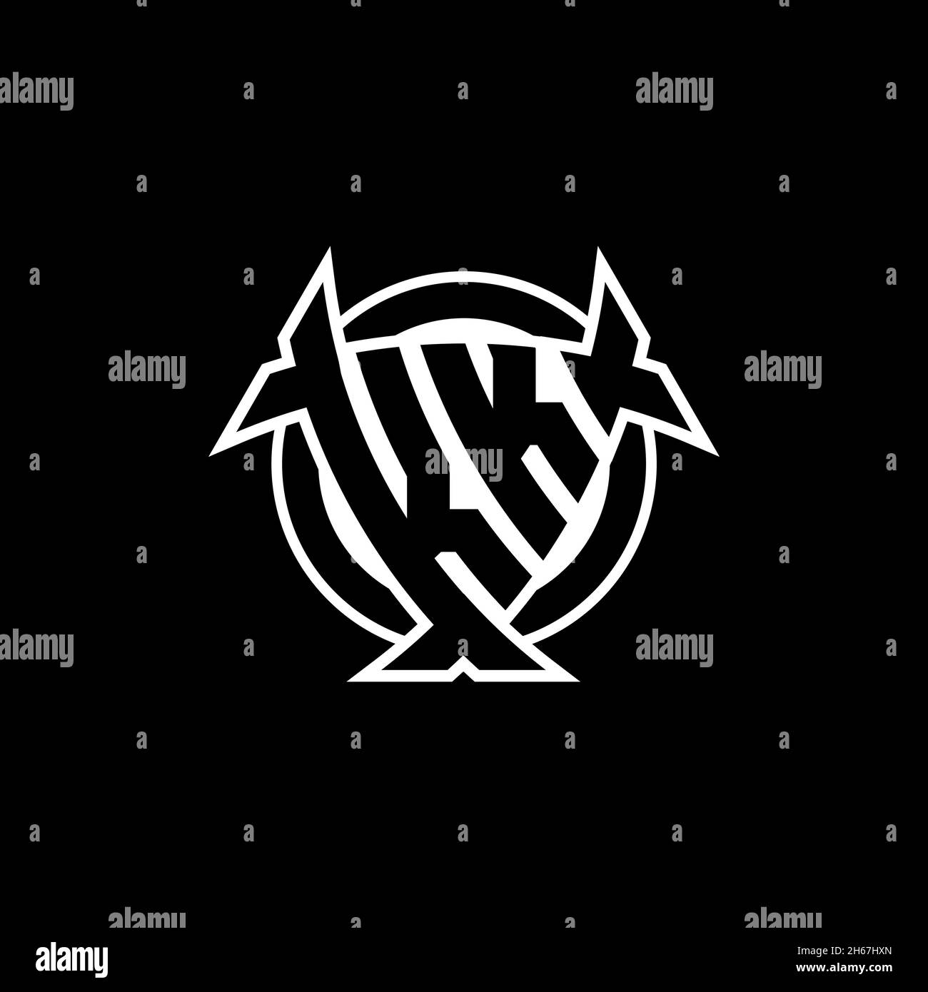 KK Monogram logo letter with triangle shield and circle shape style ...