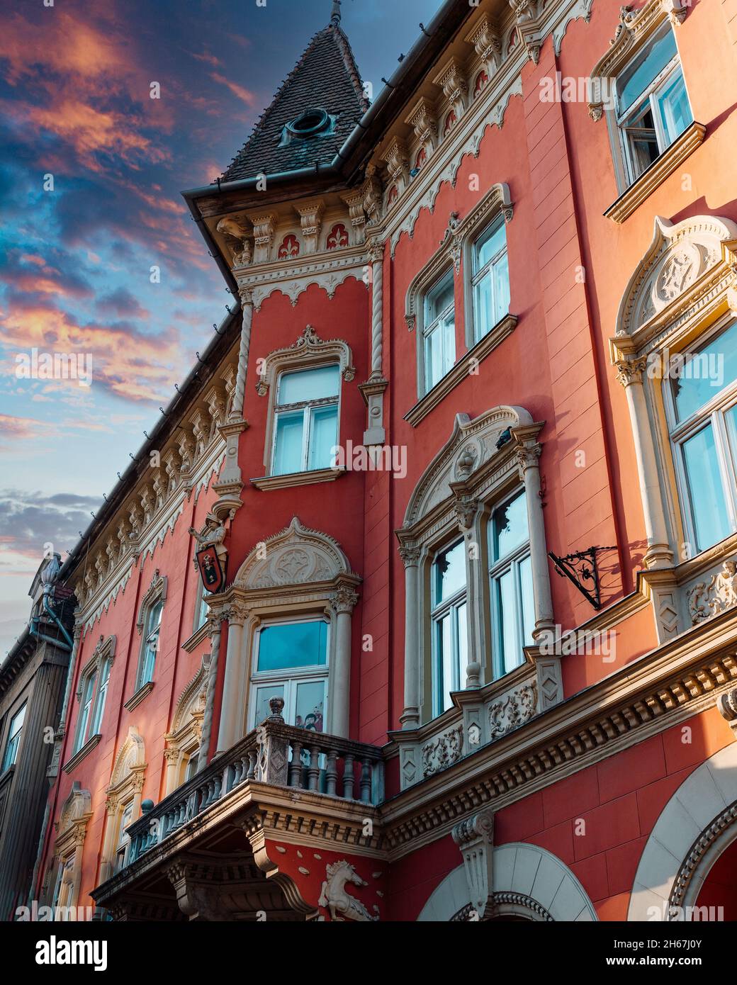 Art nouveau red building in Subotica, Serbia Stock Photo - Alamy