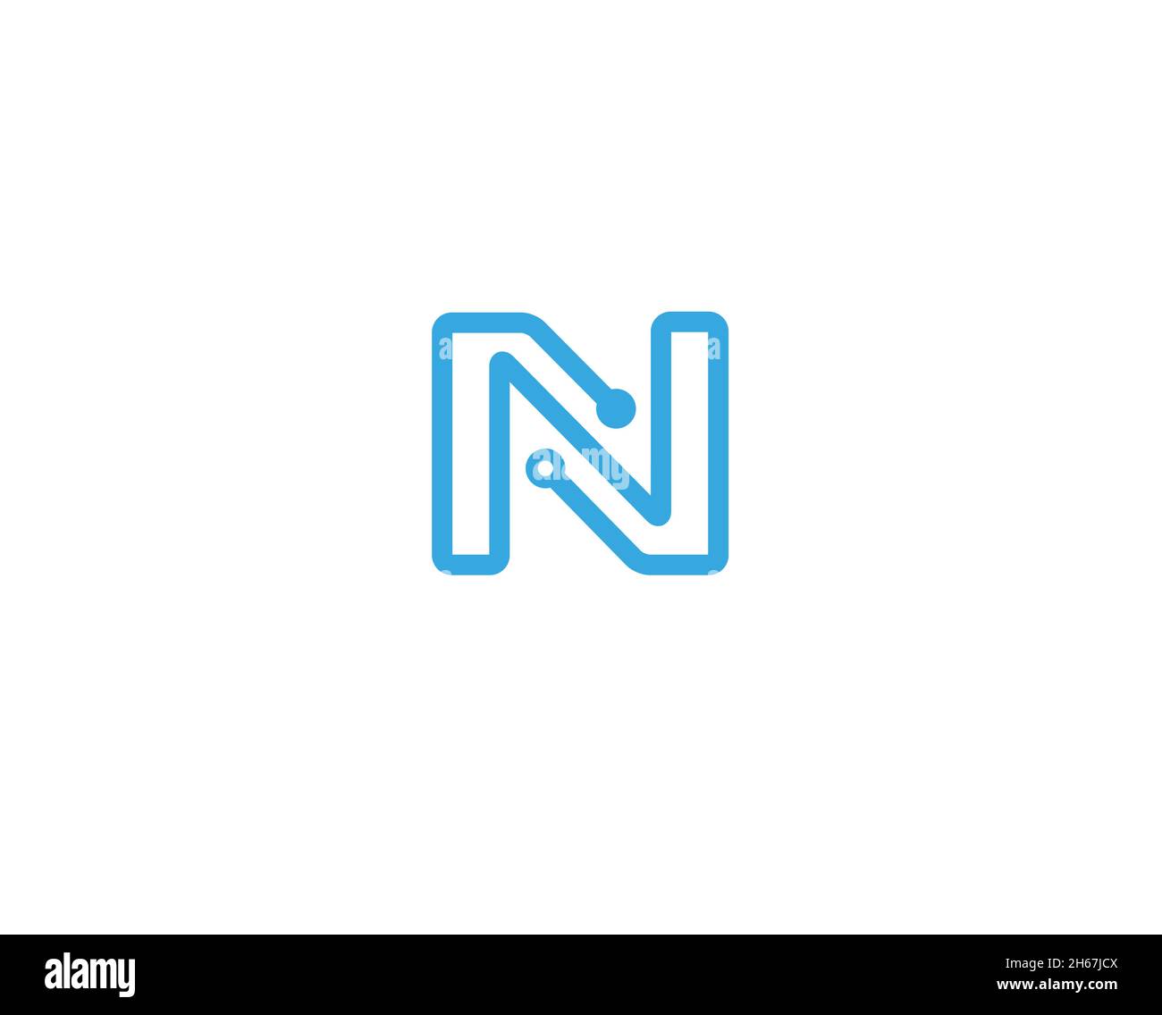 Creative N Letter Technology Logo Vector Symbol Icon Design Illustration Stock Vector Image ...