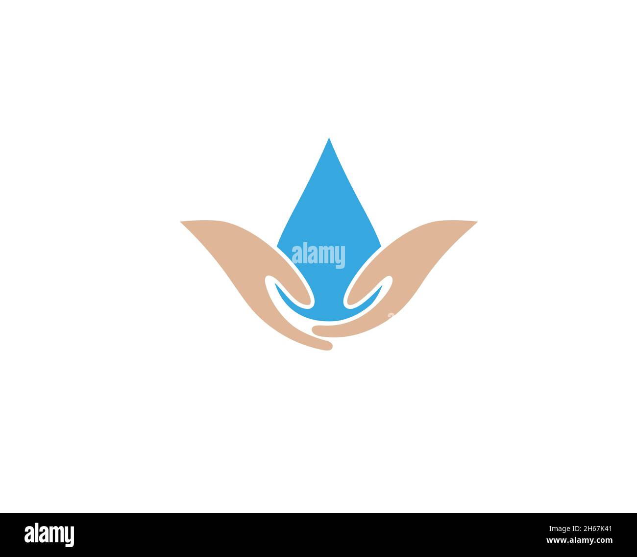 Water Care Hands Holding Drop Logo Design Symbol Illustration Stock ...