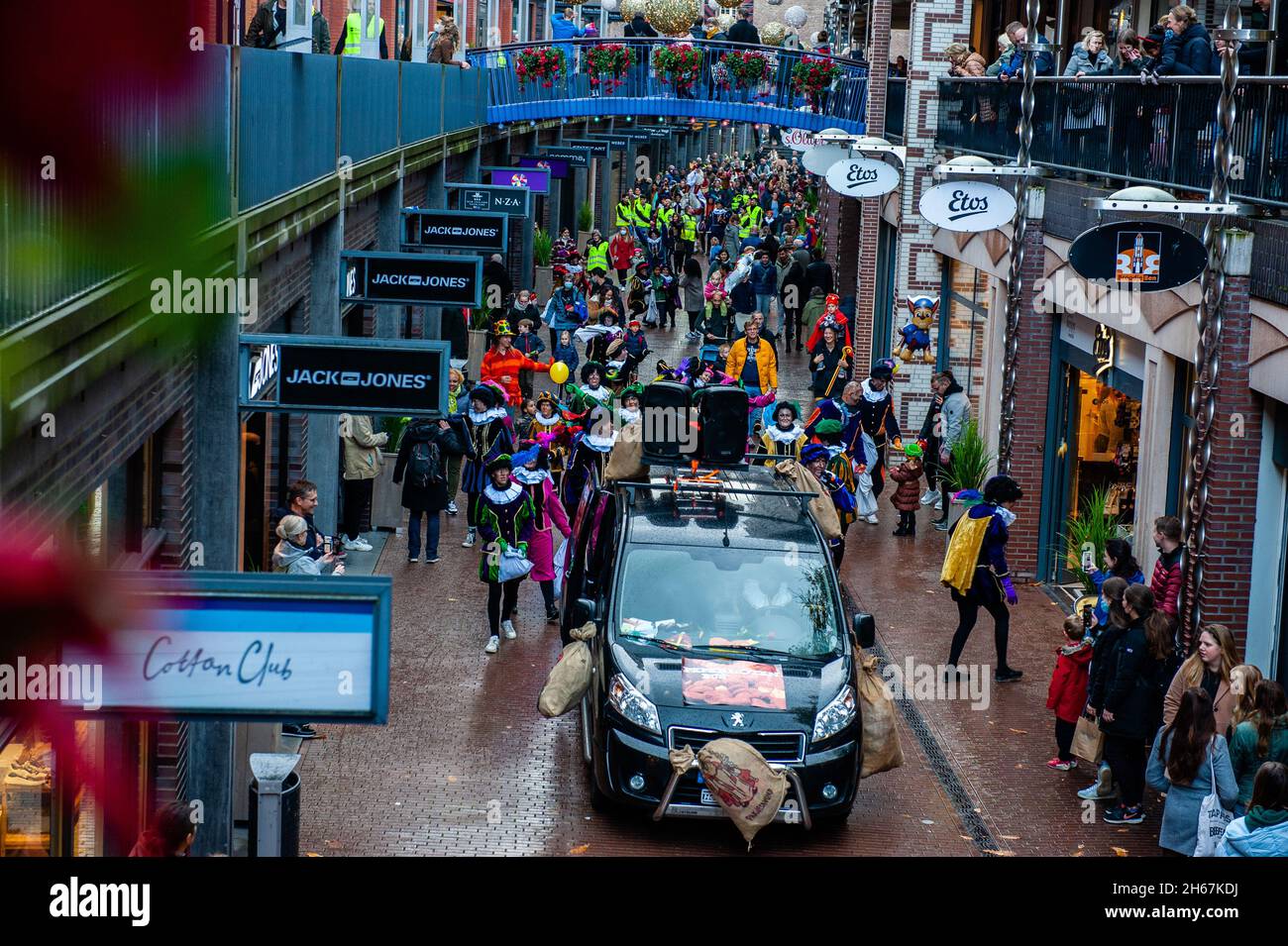 A view of the St. Nicholas parade arriving at the center of the city ...