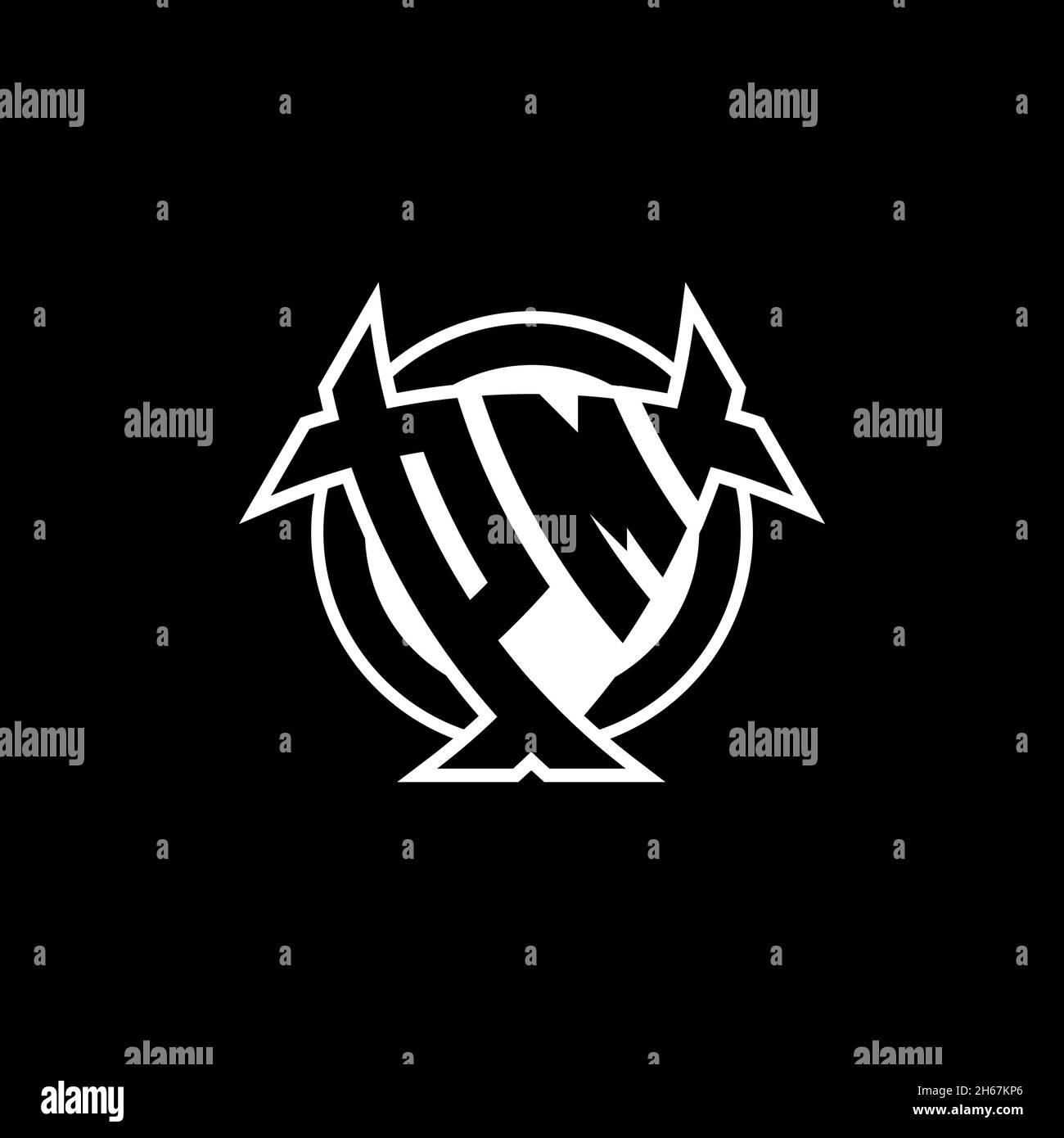 PM Monogram logo letter with triangle shield and circle shape style ...