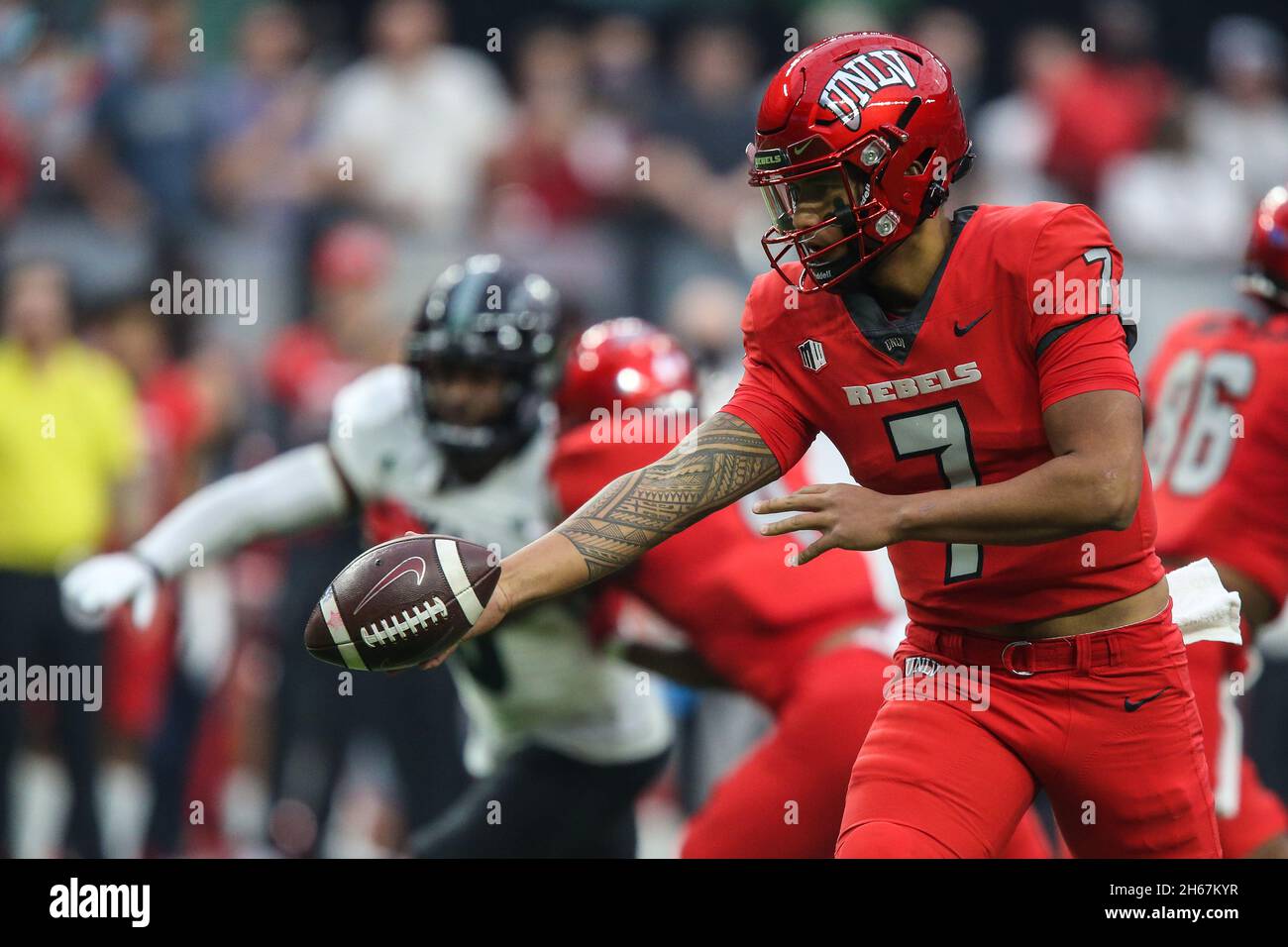 Las Vegas, NV, USA. 13th Nov, 2021. UNLV Rebels quarterback Cameron ...