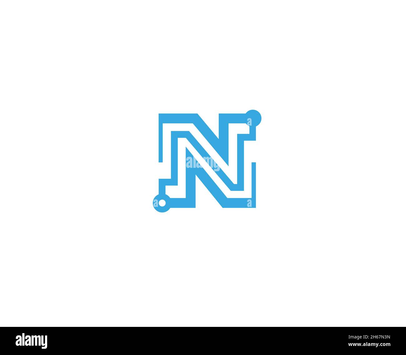 Creative N Letter Technology Logo Vector Symbol Icon Design ...