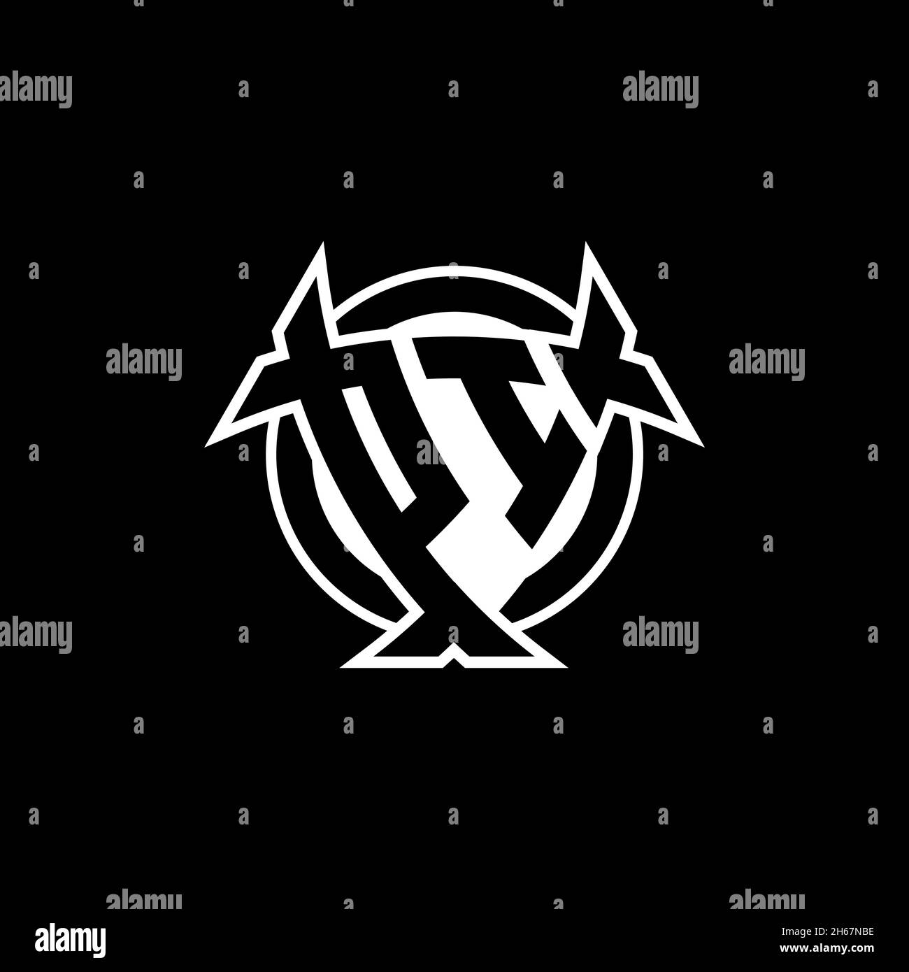 PI Monogram logo letter with triangle shield and circle shape style ...