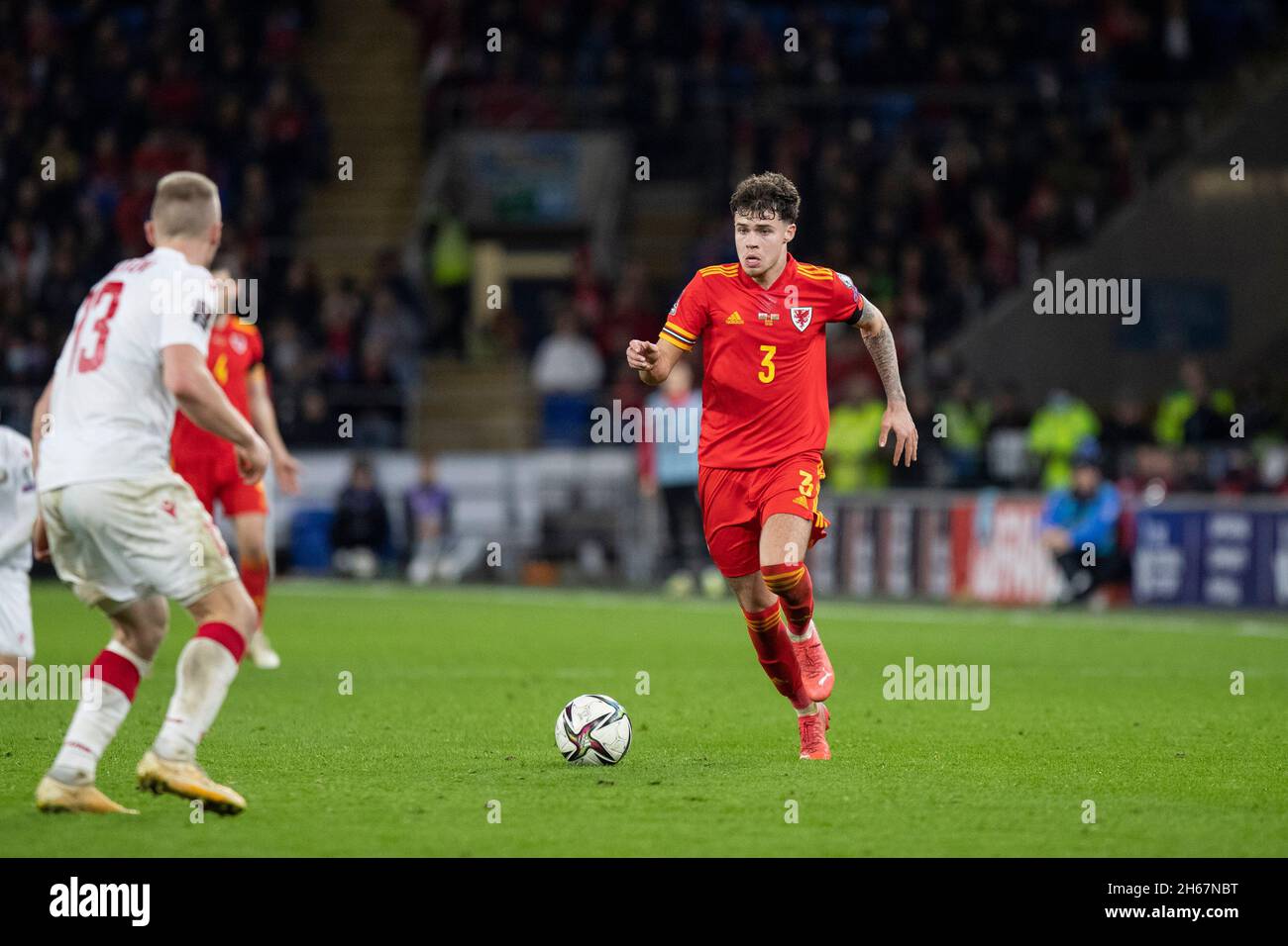 Cardiff, Wales, UK. 13 November, 2021. Neco Williams of Wales during ...