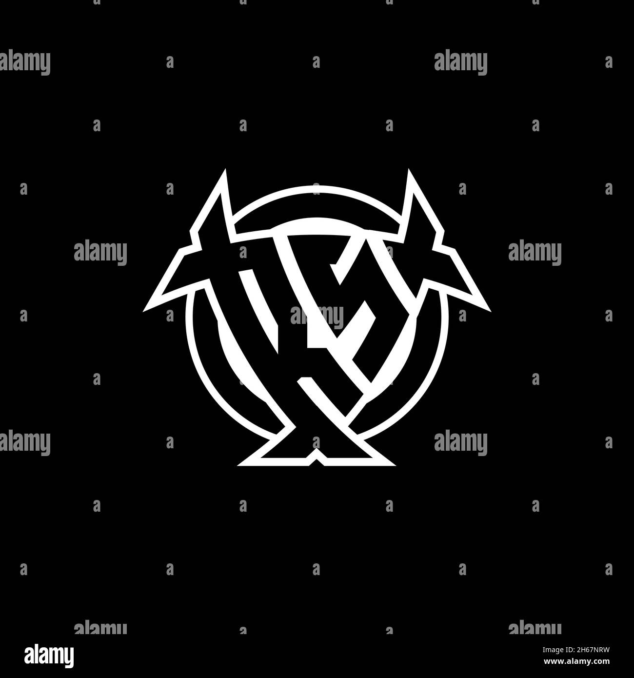 RS Monogram logo letter with triangle shield and circle shape style ...