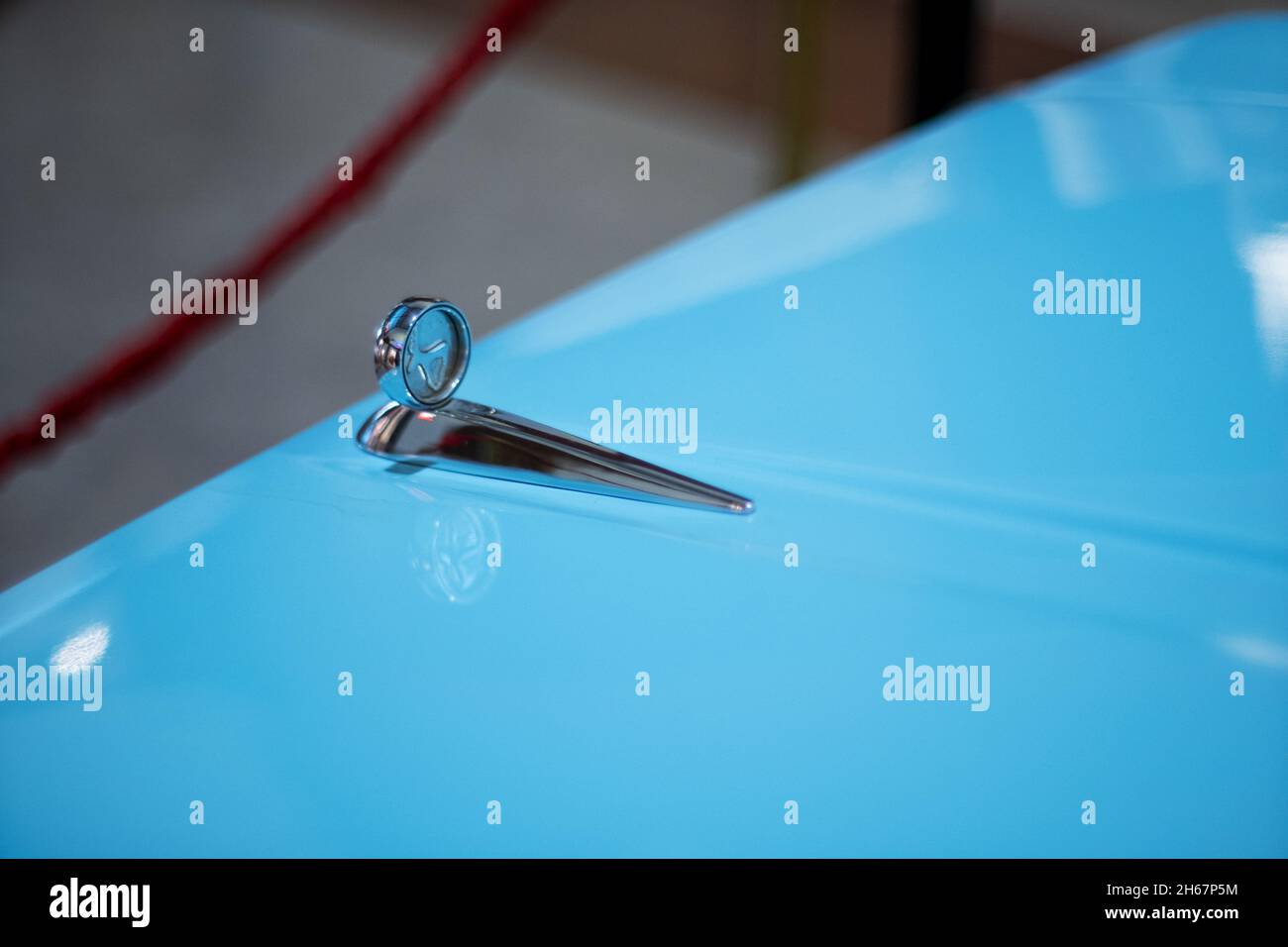 Izmir, Turkey - June 21, 2021: Blue colored Front logo detail view of ...