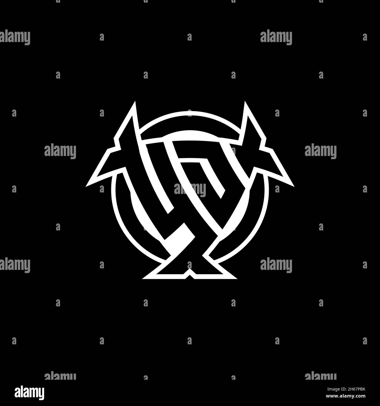 YD Monogram logo letter with triangle shield and circle shape style ...