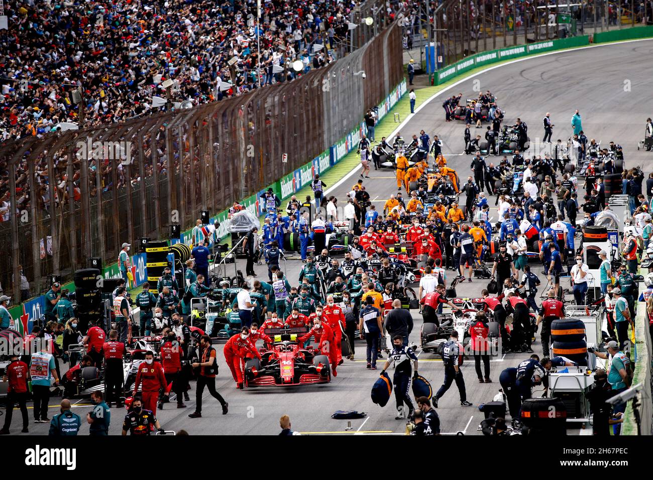 Sao Paulo, Brazil. 13th Nov, 2021. Starting grid, F1 Grand Prix of ...