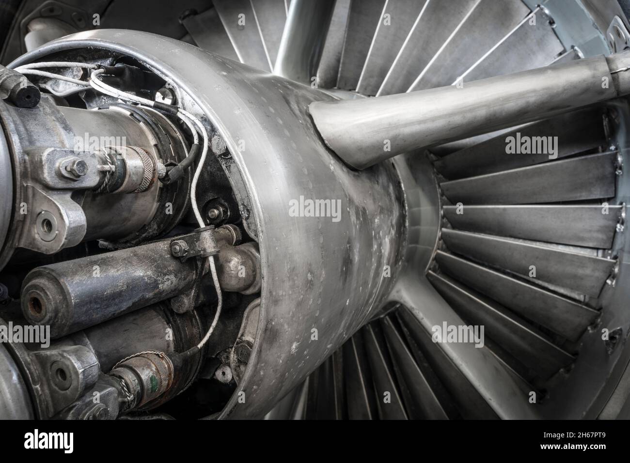 turbine detail of a historic airplane engine Stock Photo - Alamy
