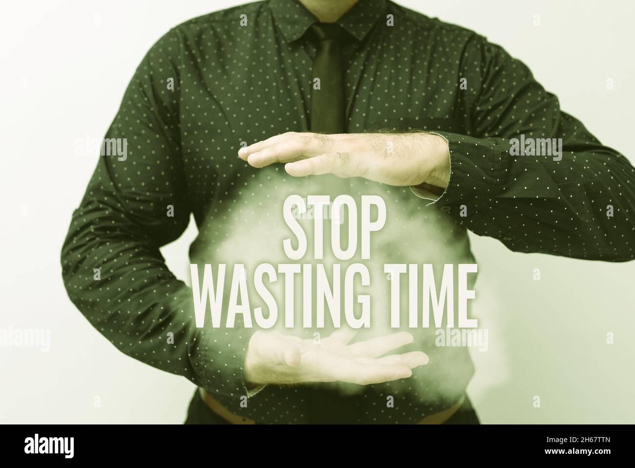 Hand writing sign Stop Wasting Time. Business overview advising person ...