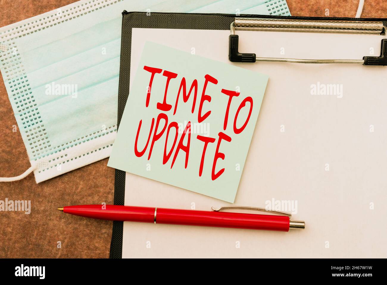 Writing displaying text Time To Update. Business idea this is right moment to make something ...