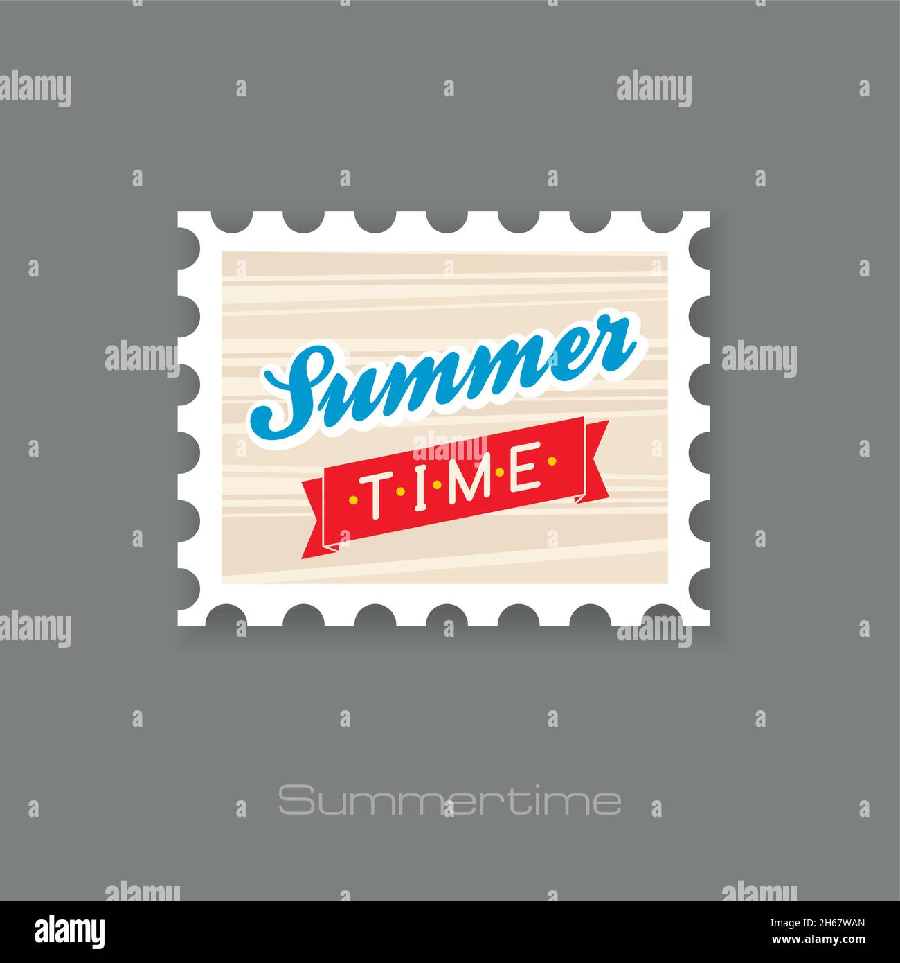 Inscription Summertime stamp. Great summer gift card. Summer. Beach ...