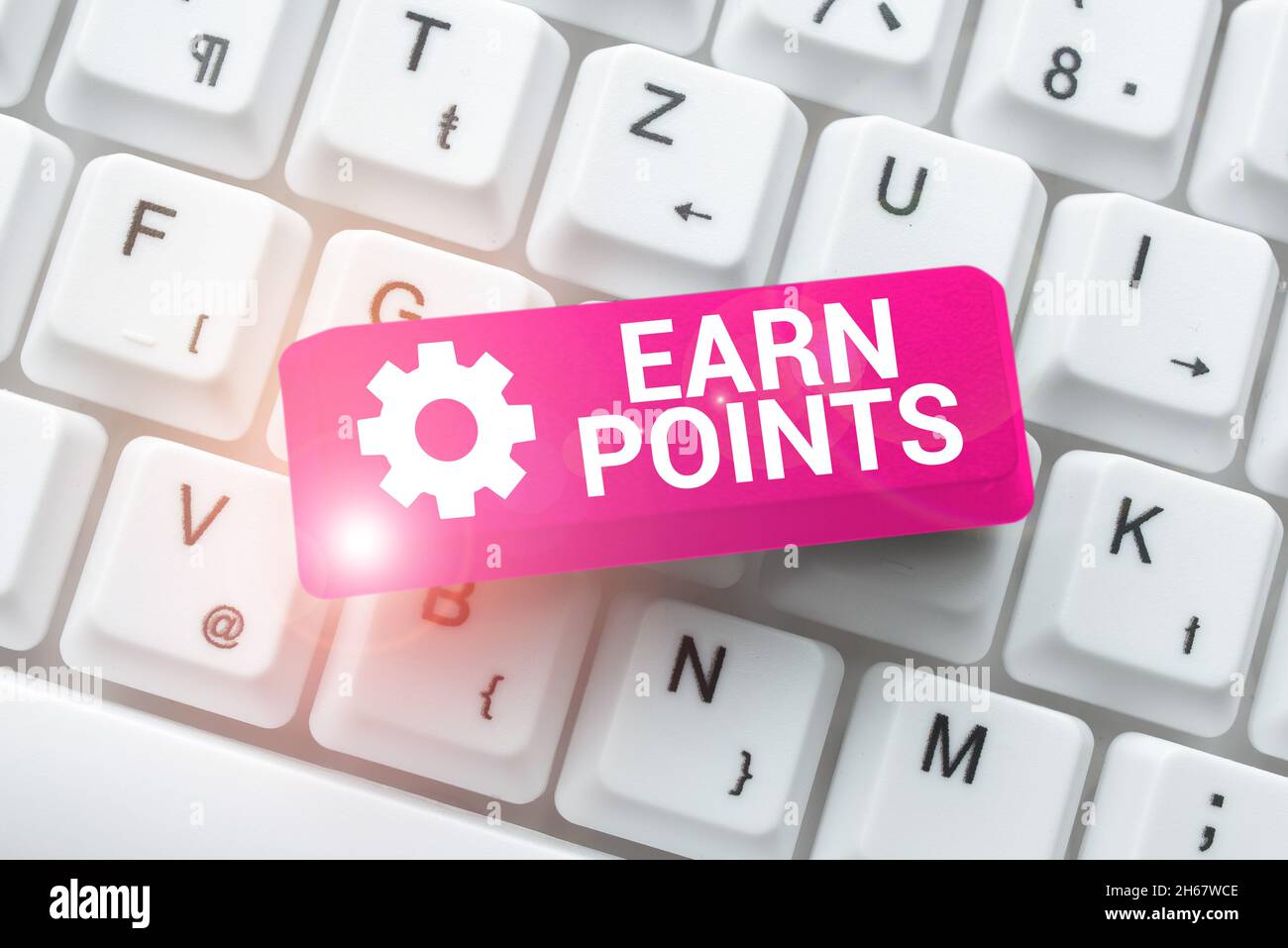 Conceptual caption Earn Points. Business overview collecting scores in ...