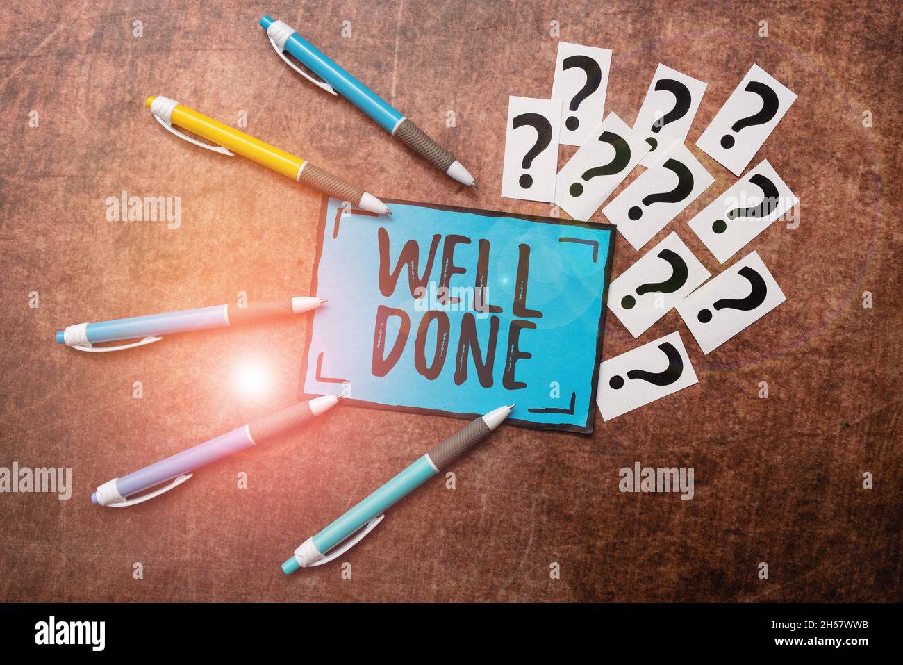 Sign displaying Well Done. Concept meaning used praising person or ...