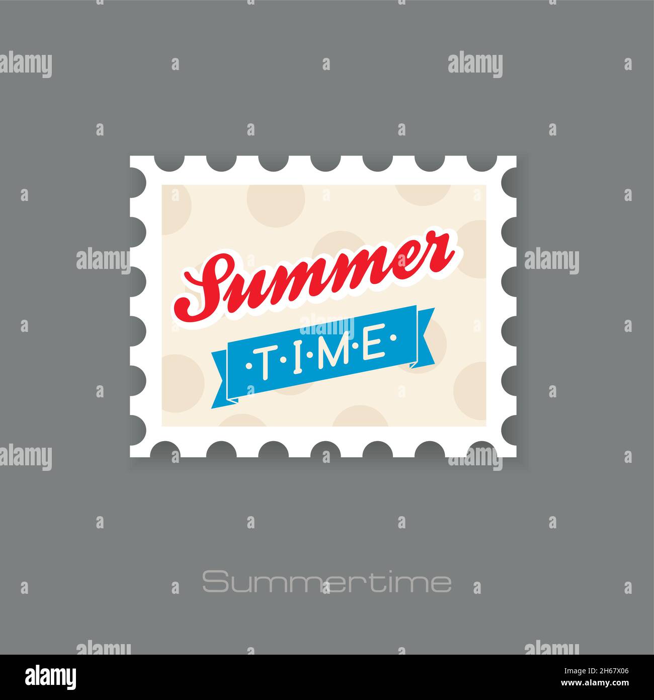 Inscription Summertime stamp. Great summer gift card. Summer. Beach ...