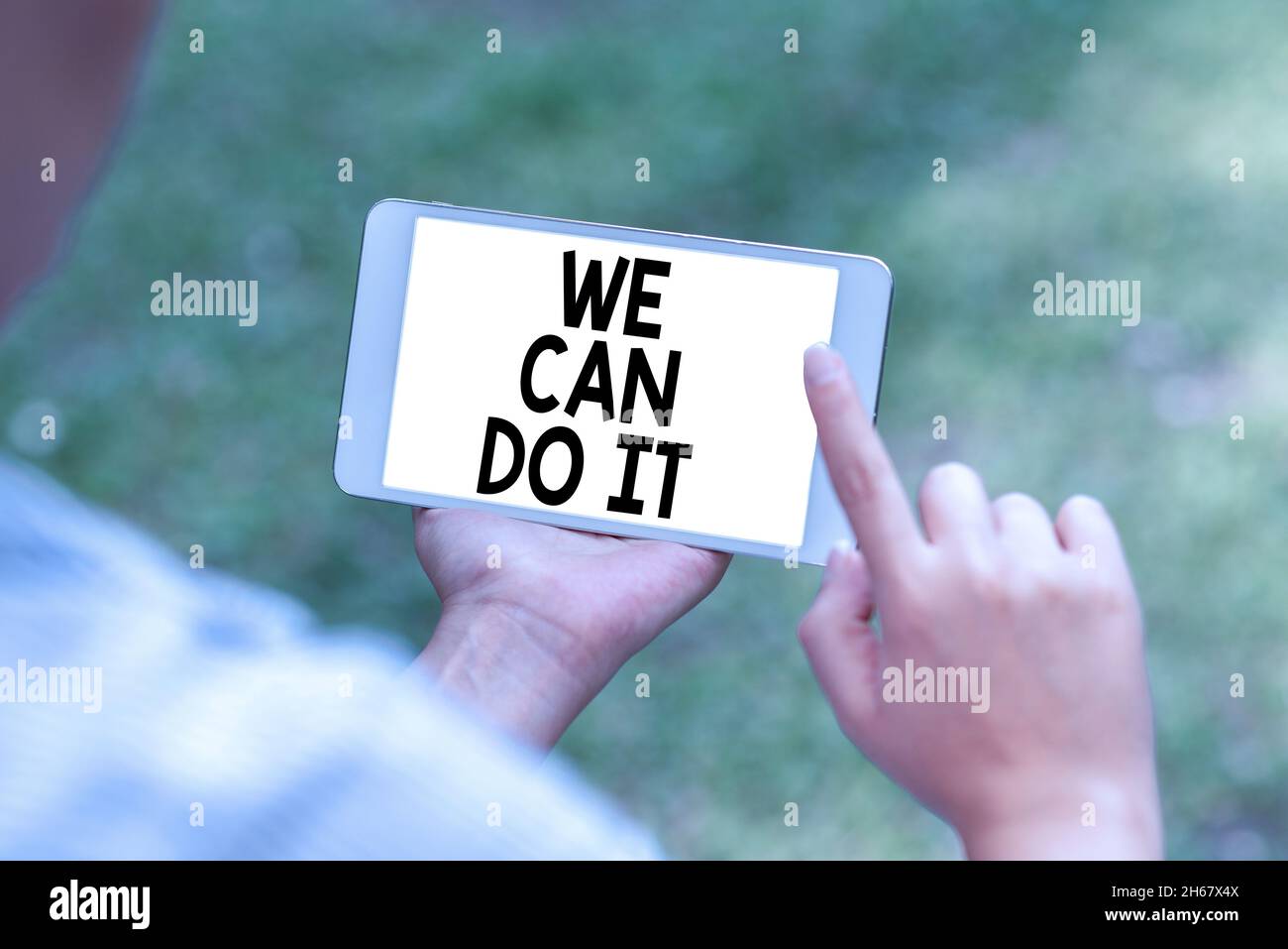 Text caption presenting We Can Do It. Business overview see yourself as ...