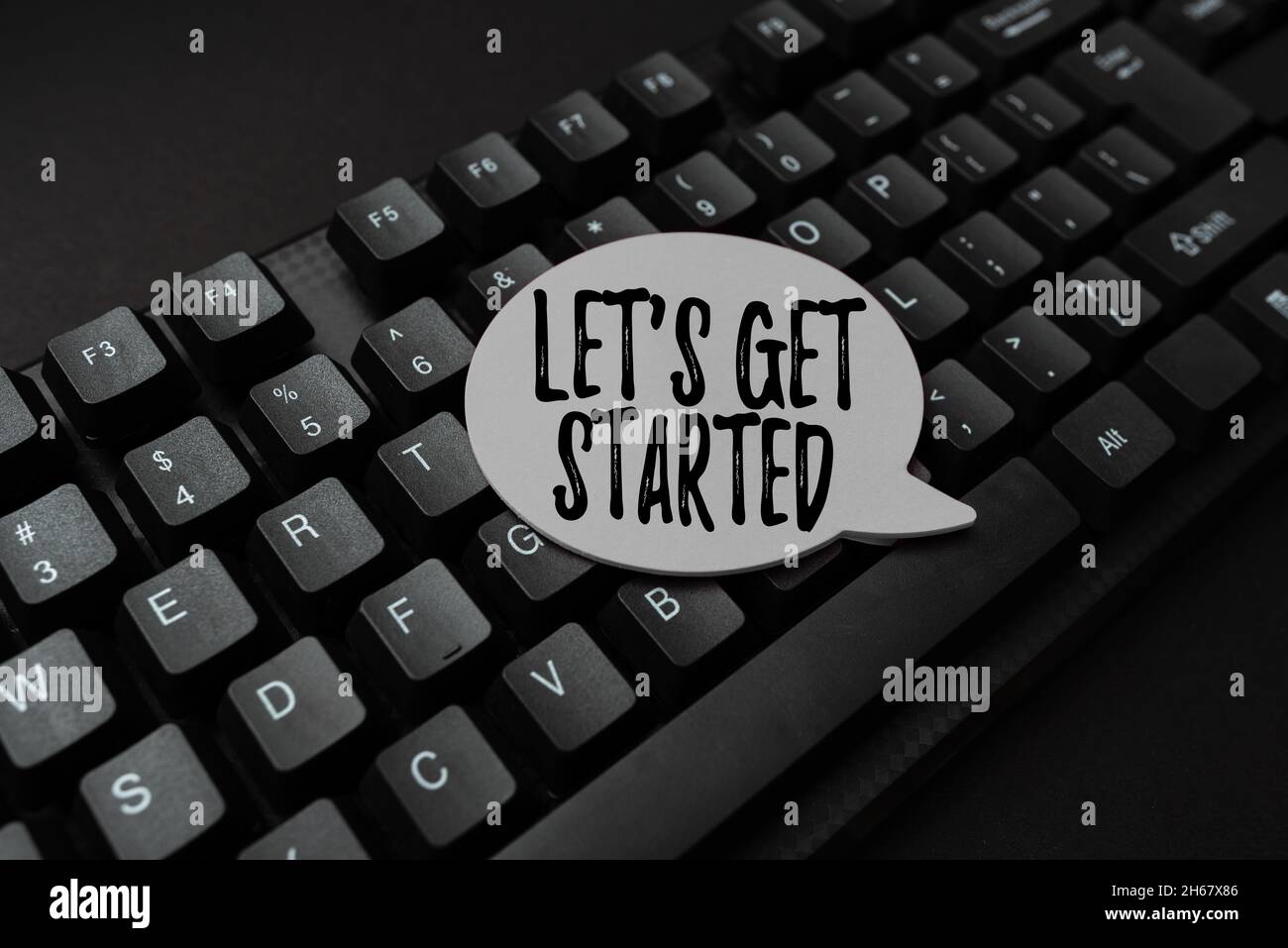 Handwriting text Let S Get Started. Business idea encouraging someone ...