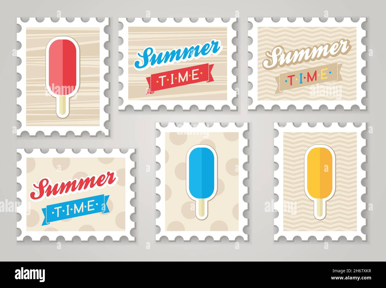 Summer stamps ice creame vector eps 10 Stock Vector Image & Art - Alamy