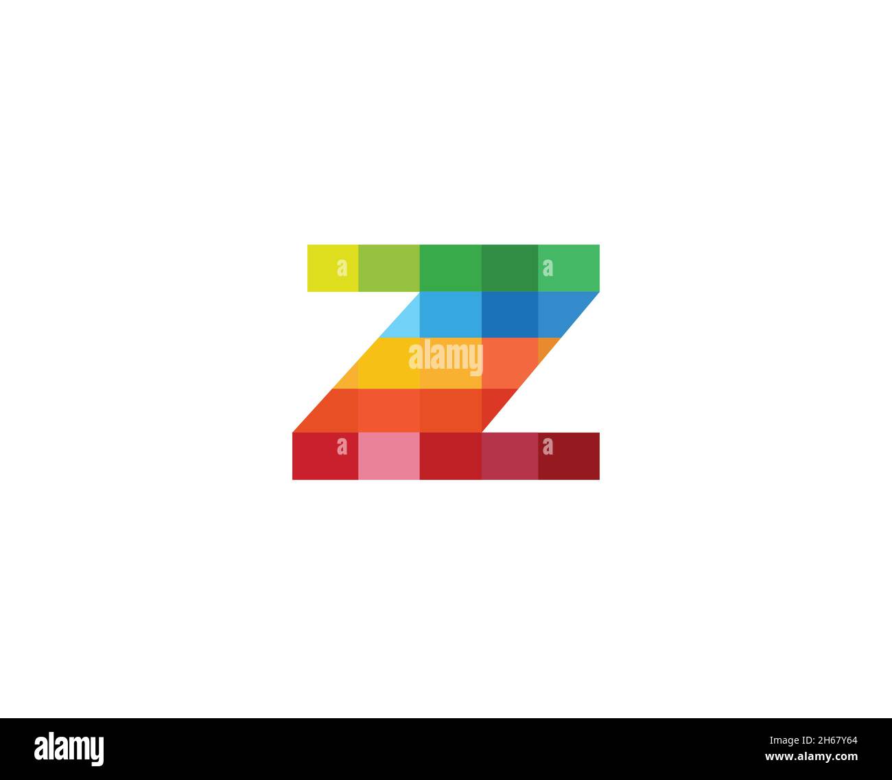 Creative Colorful Z Letter Pixel Logo Vector Symbol Icon Design ...