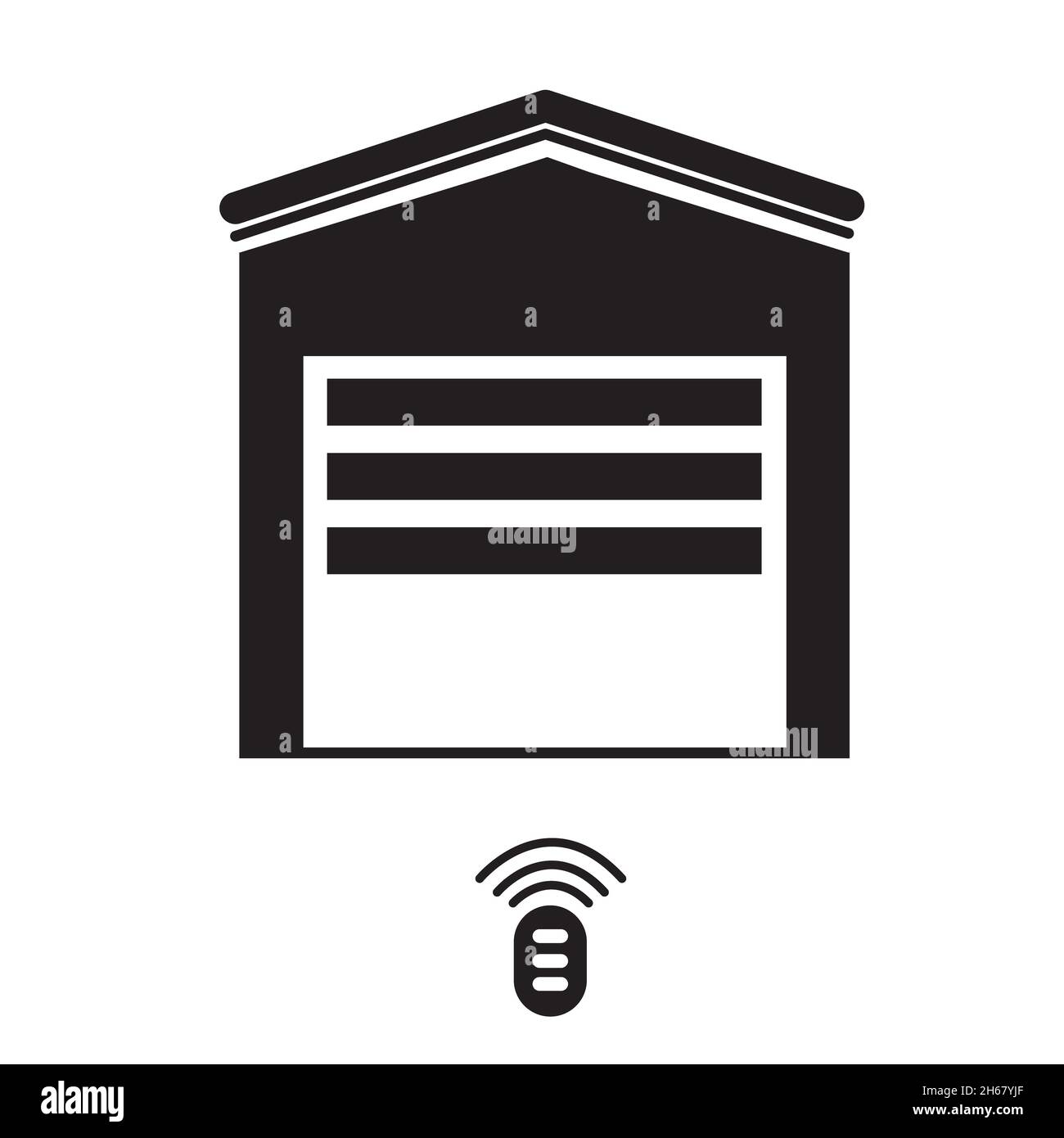 automatic gate on white background. garage door sign. flat style Stock ...