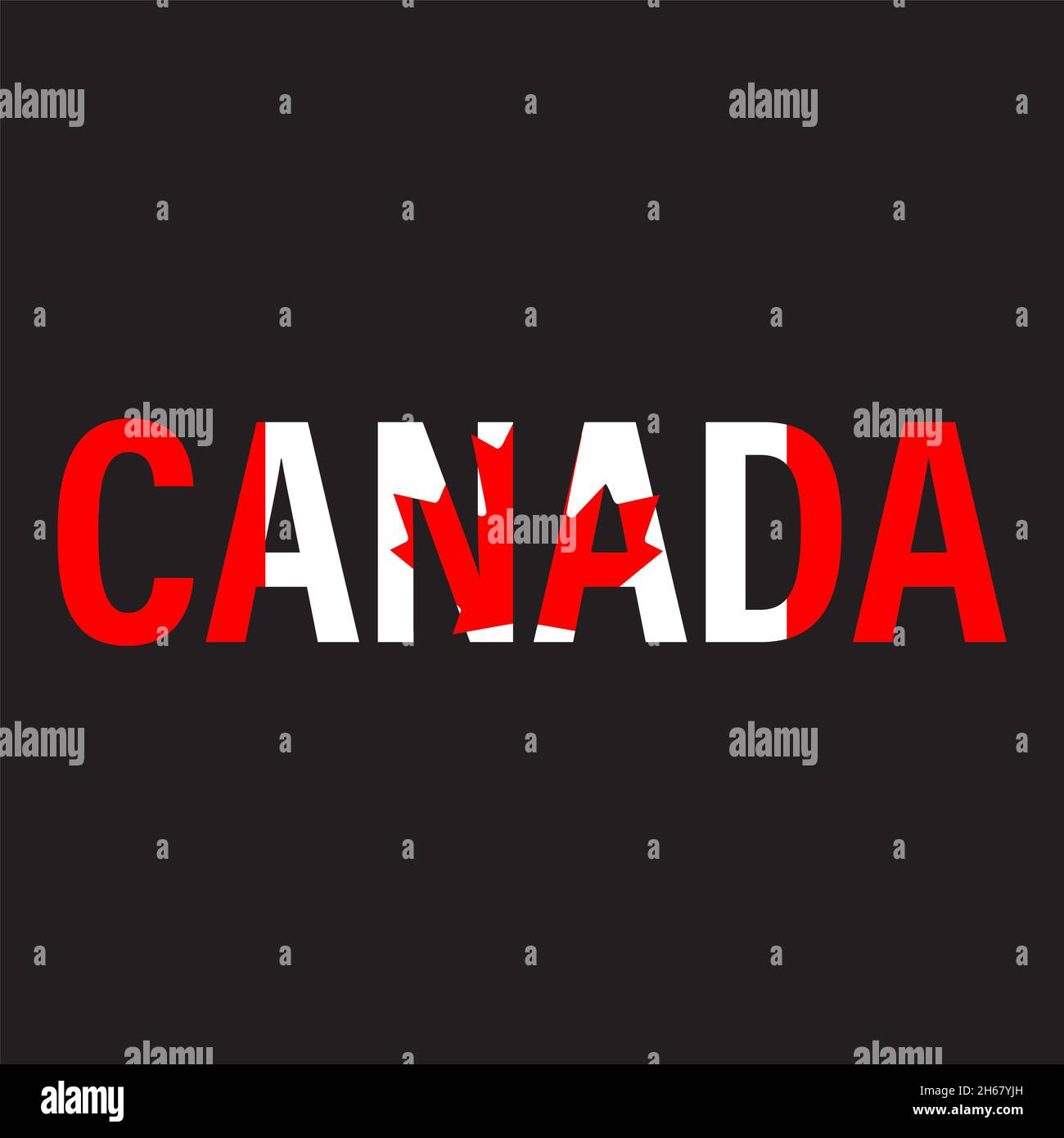 Canada word with flag design. Canadian Flag sign. flat style Stock ...