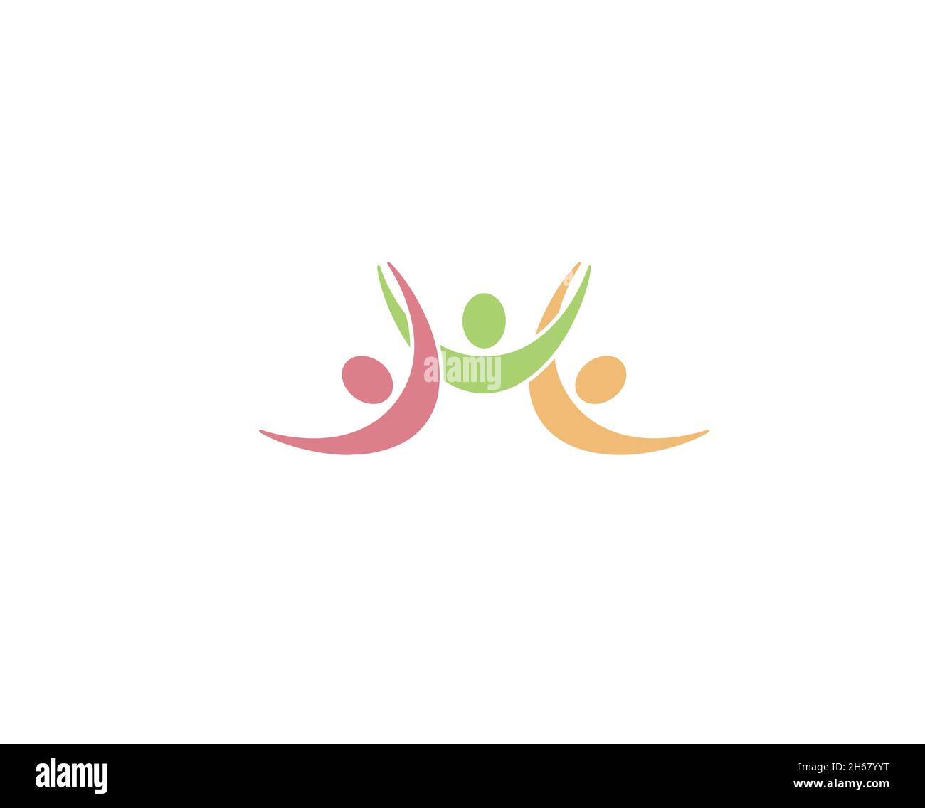 Colorful Abstract Happy Winners People Logo Design Illustration Stock ...