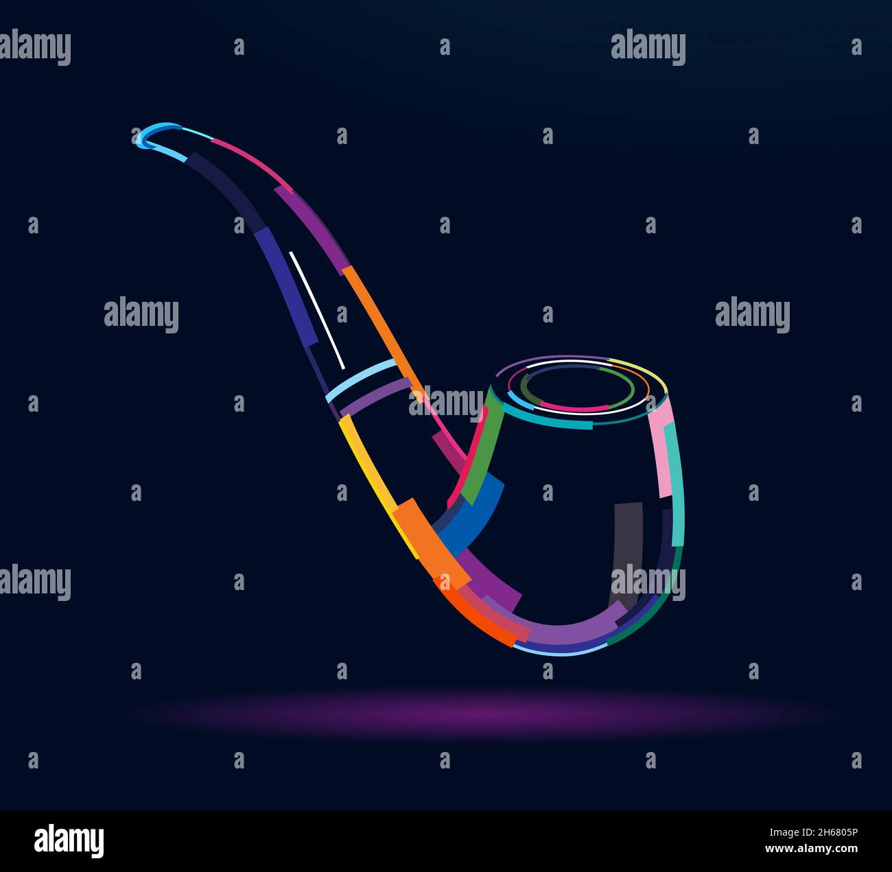 Tobacco smoking pipe, abstract, colorful drawing. Vector illustration ...