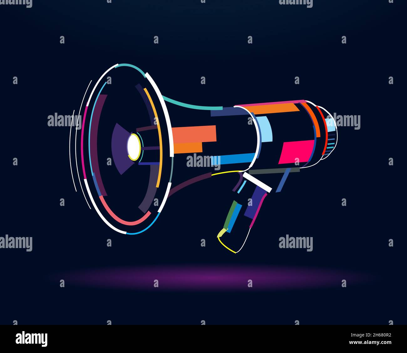 Megaphone loudspeaker manual for social media marketing concept ...