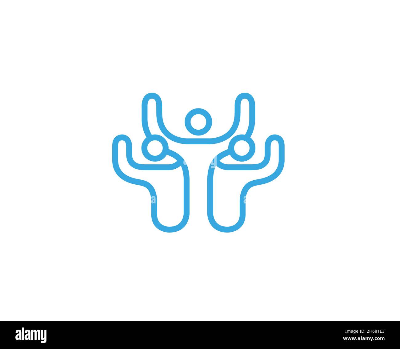 Creative Three People Abstract Team Characters Logo Symbol Vector Stock ...