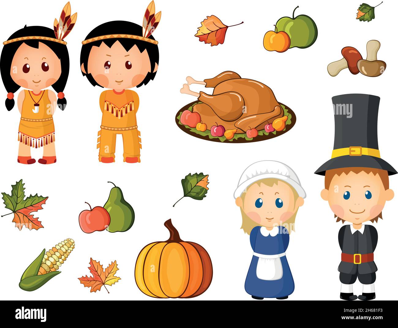 The modern thanksgiving icons set vector eps 10 Stock Vector Image ...