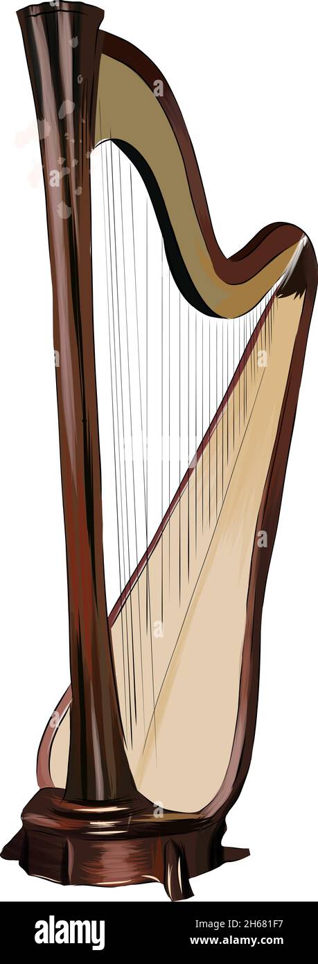 Harp Instrument Drawing