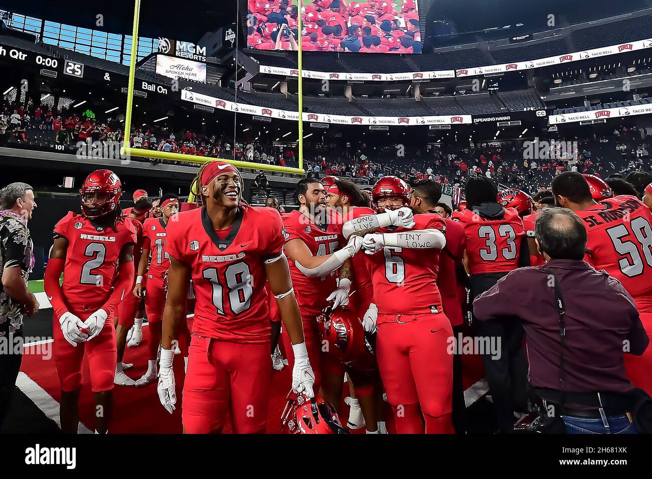 Las Vegas, Nevada, USA. 13th Nov, 2021. UNLV Rebels players celebrated ...