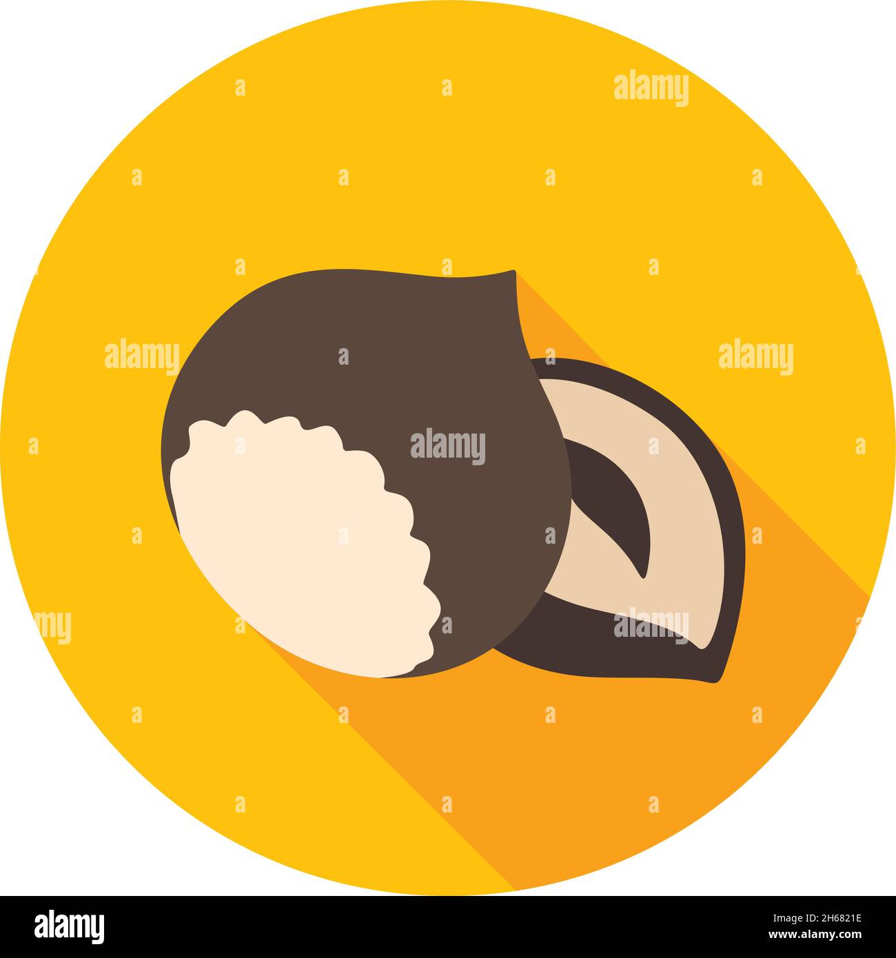 Nut flat icon with long shadow, eps 10 Stock Vector Image & Art - Alamy