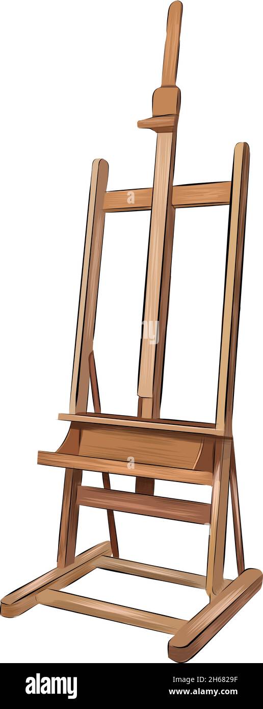 Easel for painting from multicolored paints. Splash of watercolor ...