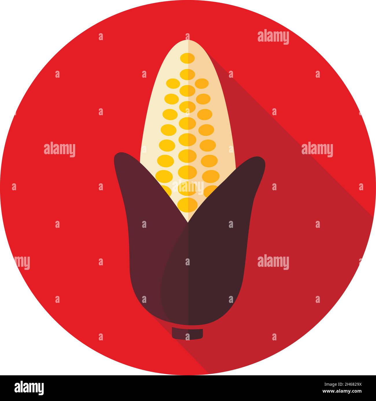Corn flat icon with long shadow, eps 10 Stock Vector Image & Art - Alamy