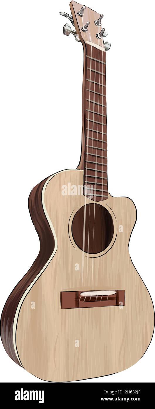 Acoustic guitar from multicolored paints. Splash of watercolor, colored ...