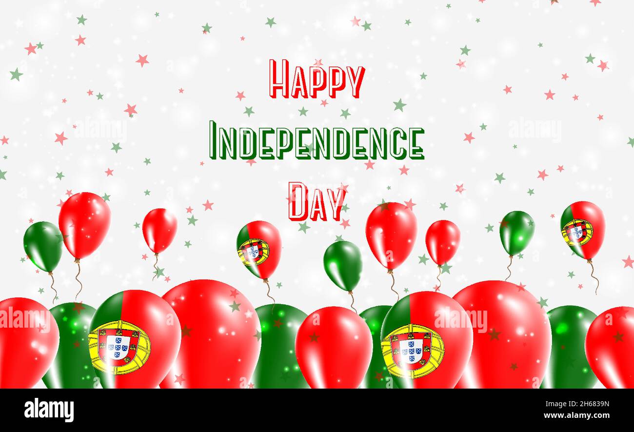 Portugal Independence Day Patriotic Design. Balloons in Portuguese ...