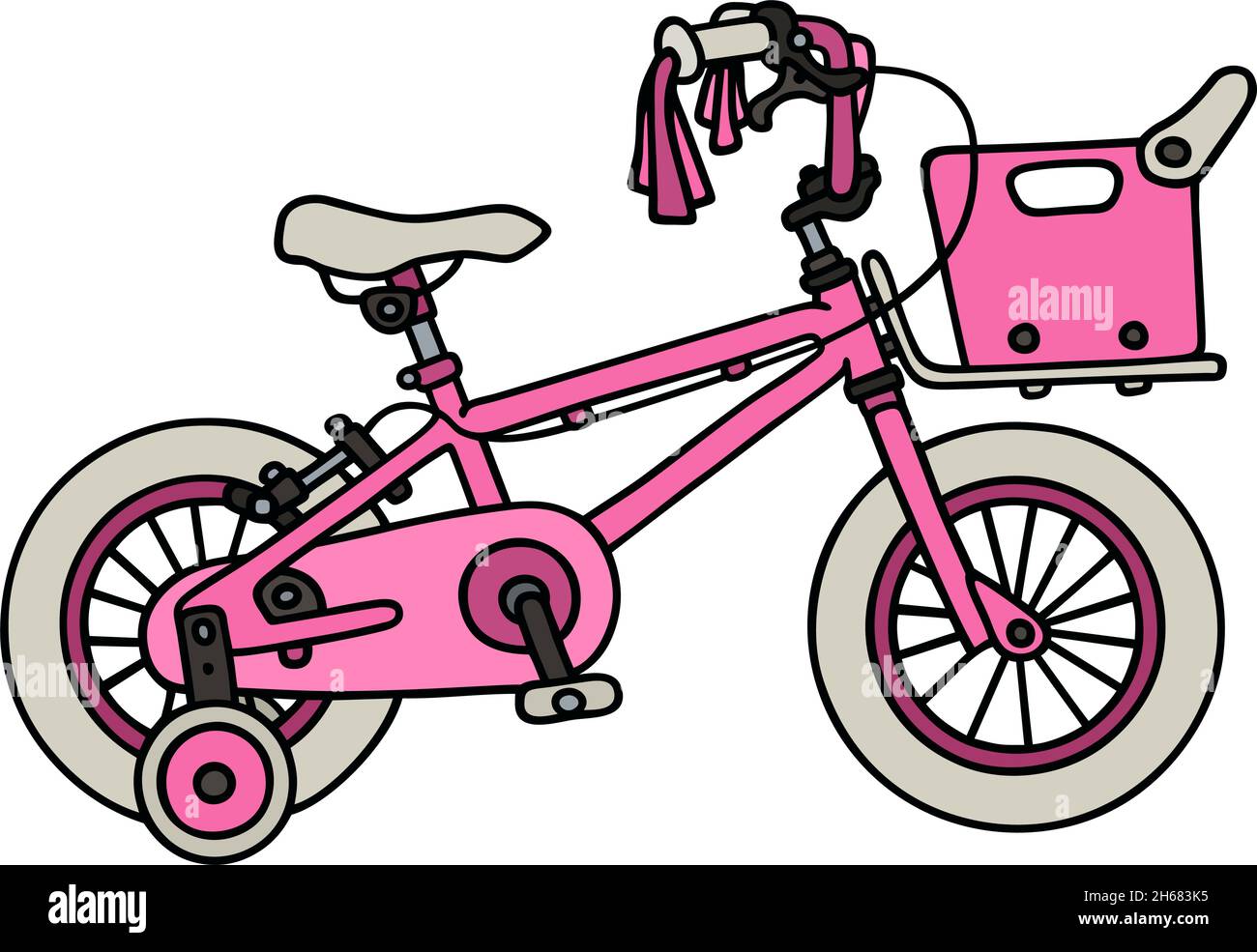 Girl with pink bike Stock Vector Images - Alamy
