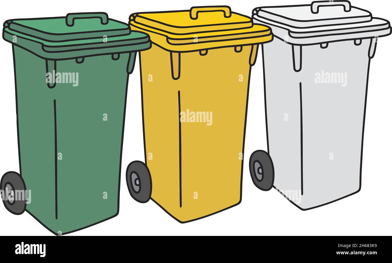 Three recycling garbage dustbins Stock Vector Image & Art - Alamy