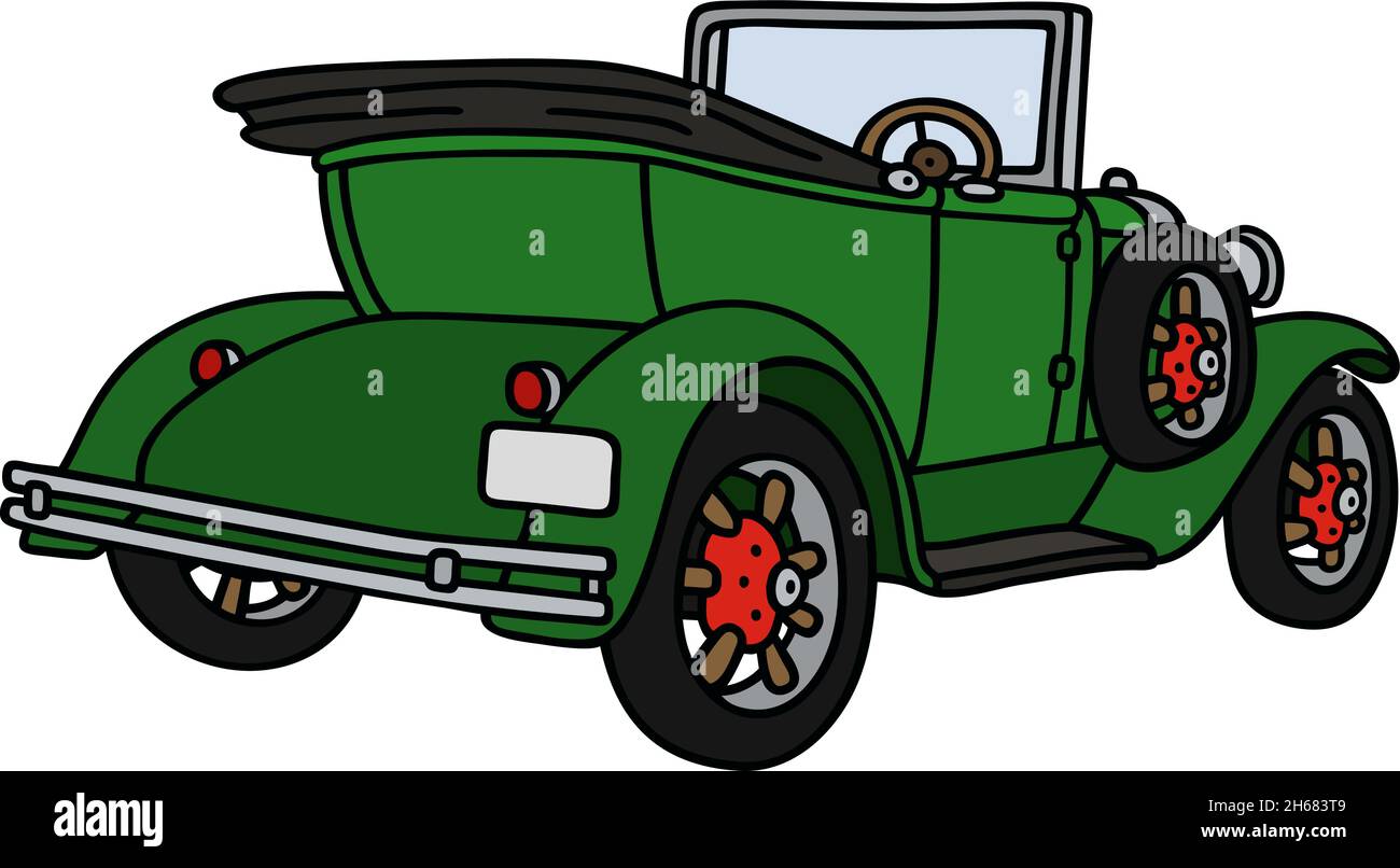 The vectorized hand drawing of a vintage car Stock Vector Image & Art ...