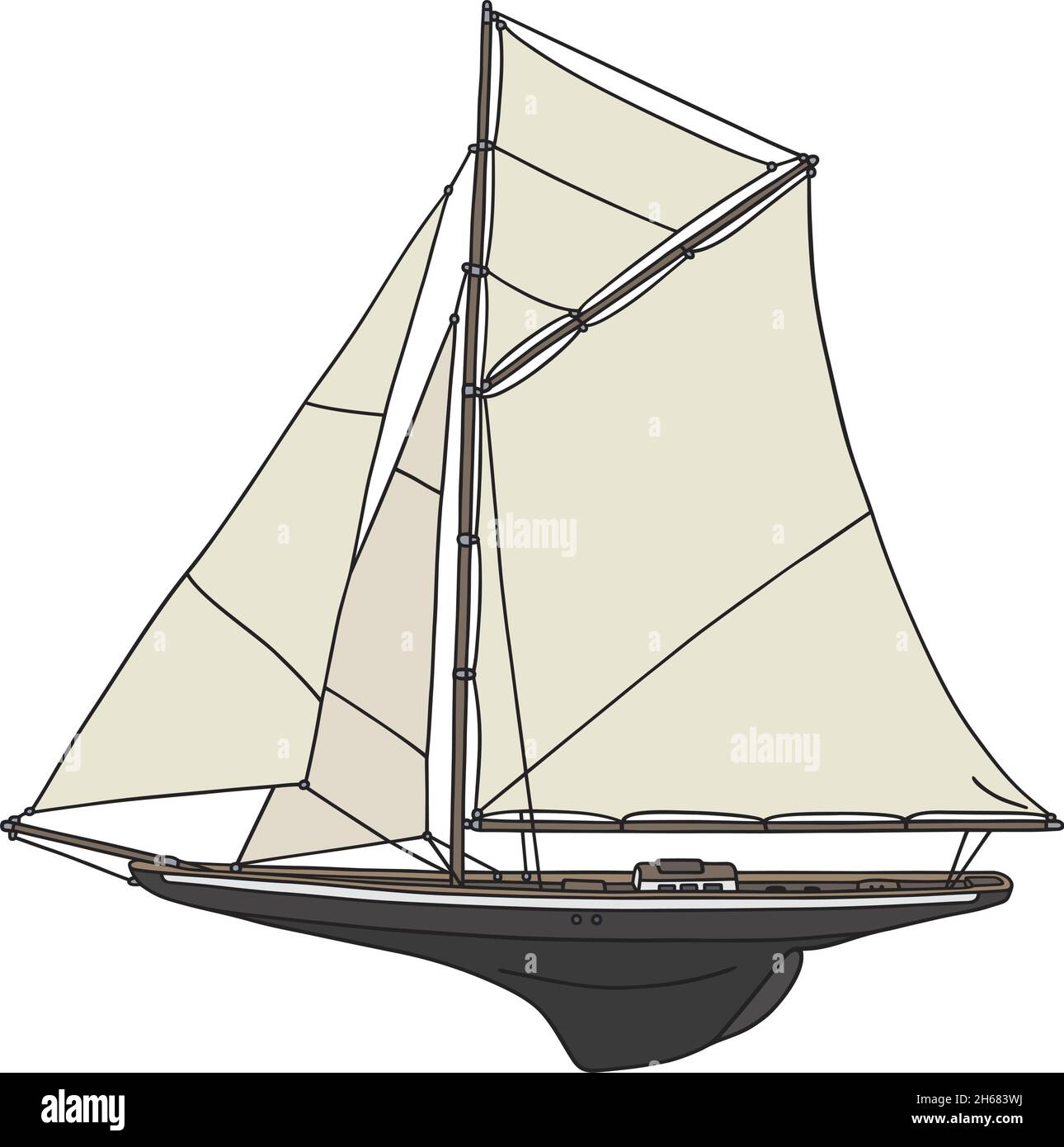 The retro sailing boat Stock Vector Image & Art - Alamy