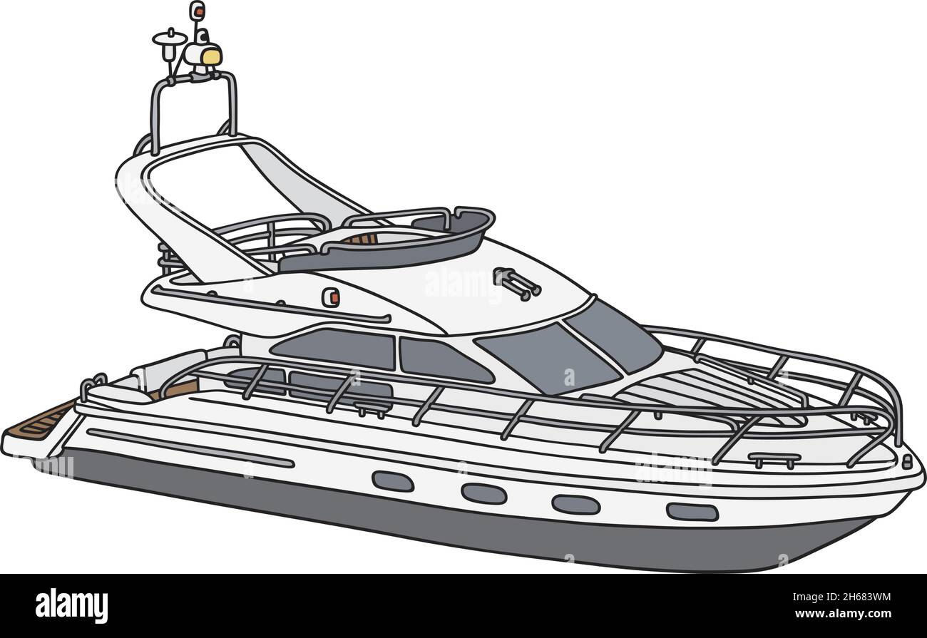Small white boat on water Stock Vector Images - Alamy