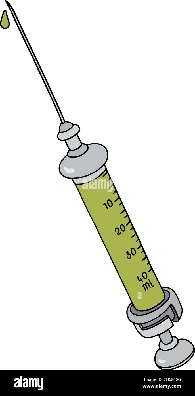 The vectorized hand drawing of a retro syringe Stock Vector Image & Art ...