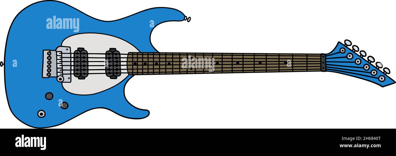 The blue electric guitar Stock Vector Image & Art - Alamy