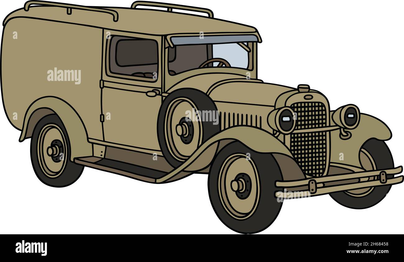 Vintage army car Stock Vector Images - Alamy