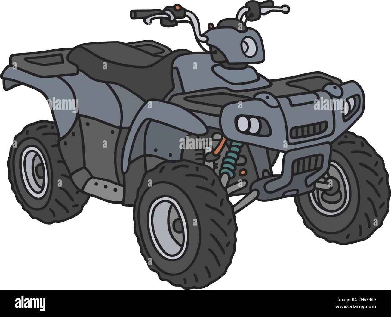 The vectorized hand drawing of a all-terrain quad bike Stock Vector ...
