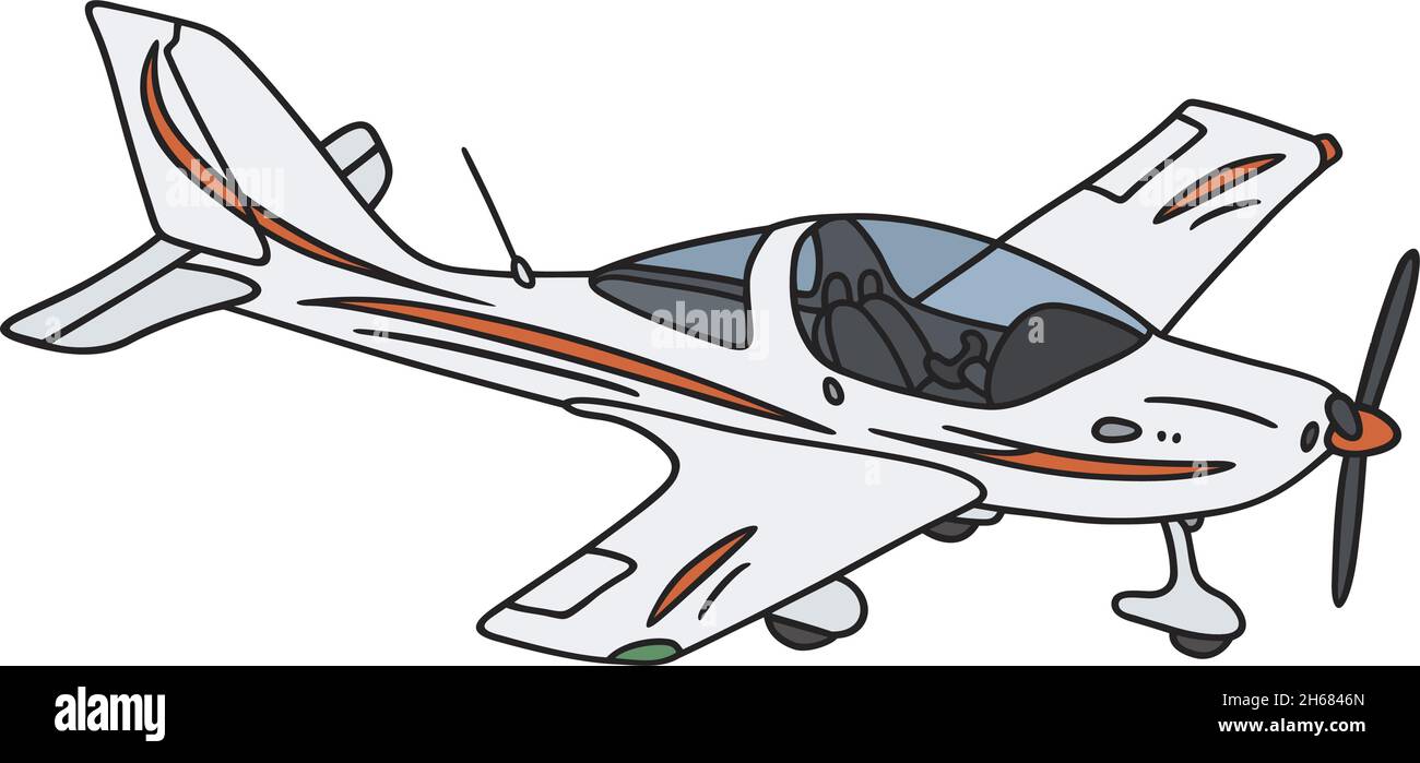 The vectorized hand drawing of a small airplane Stock Vector Image ...