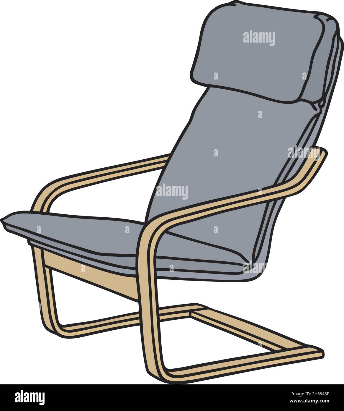 The modern simle wooden blue armchair Stock Vector Image & Art - Alamy